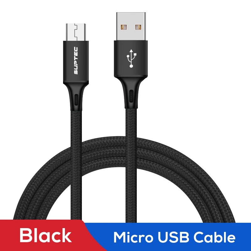 Кабель Micro USB SUPTEC, 3 А, 1 м, 2 м, кабель для быстрой зарядки и передачи данных для Samsung S7, S6, Xiaomi Redmi 4X, Android