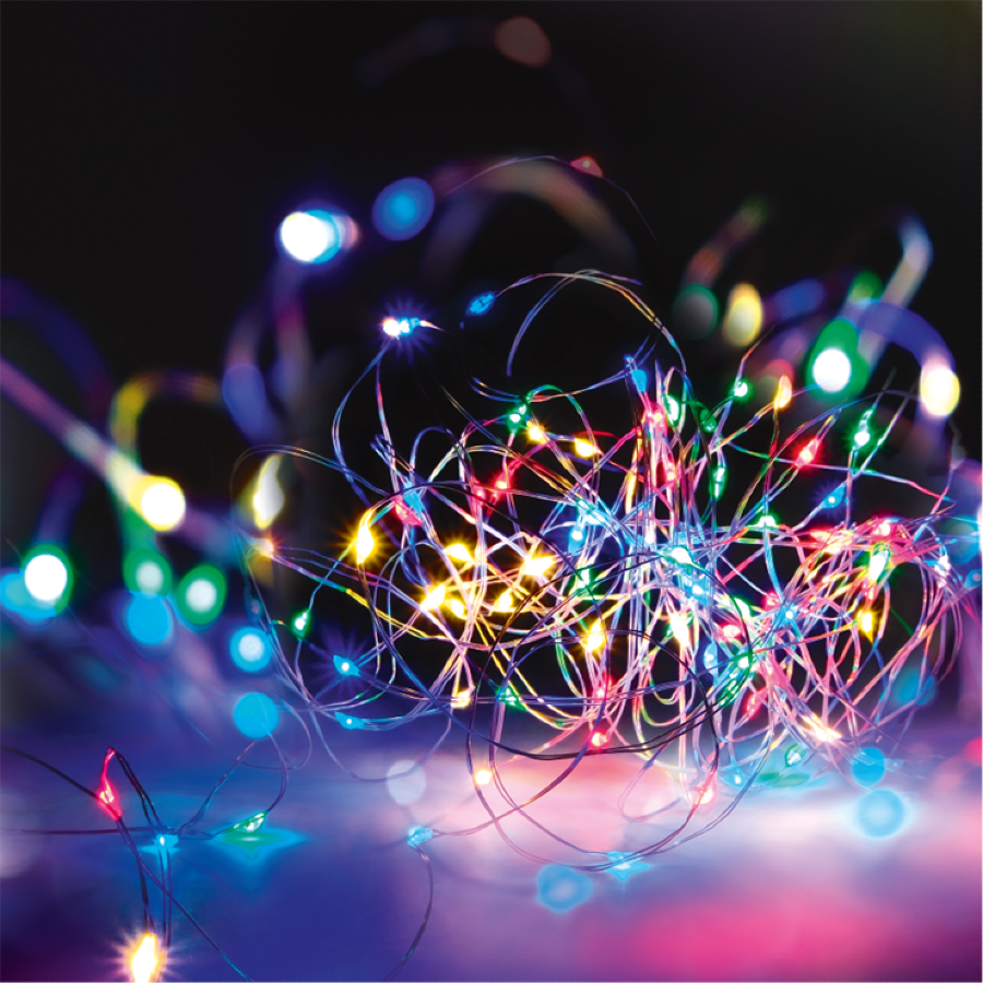 Гирлянда Фаzа / Фаза DC-G03-50M роса, ПВХ, 50 световых точек мультицвет, IP44, длиной 5.1м / новогодние украшения для декора дома