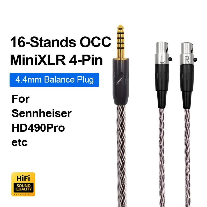 16-Strand 4.4 мм MiniXLR кабель для Sennheiser HD490Pro