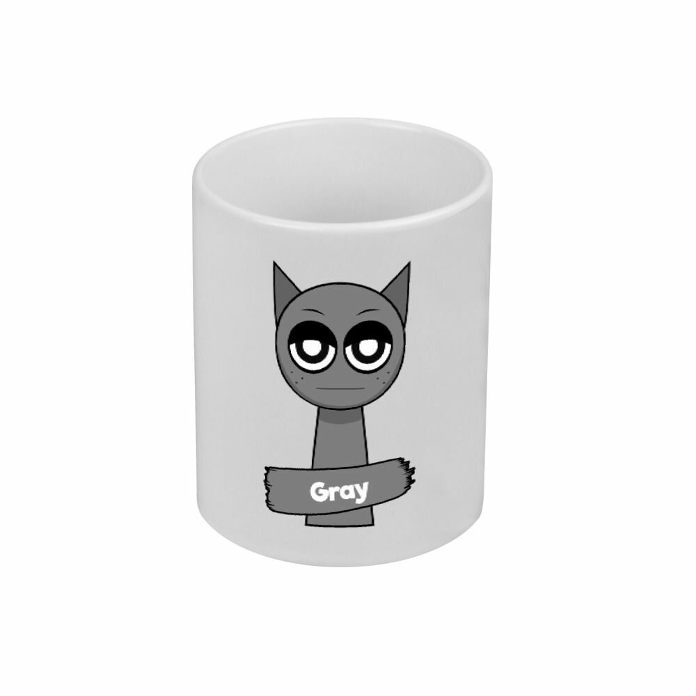 Кружка Персонаж Спрунки серый игрушки Gray Sprunki грэй
