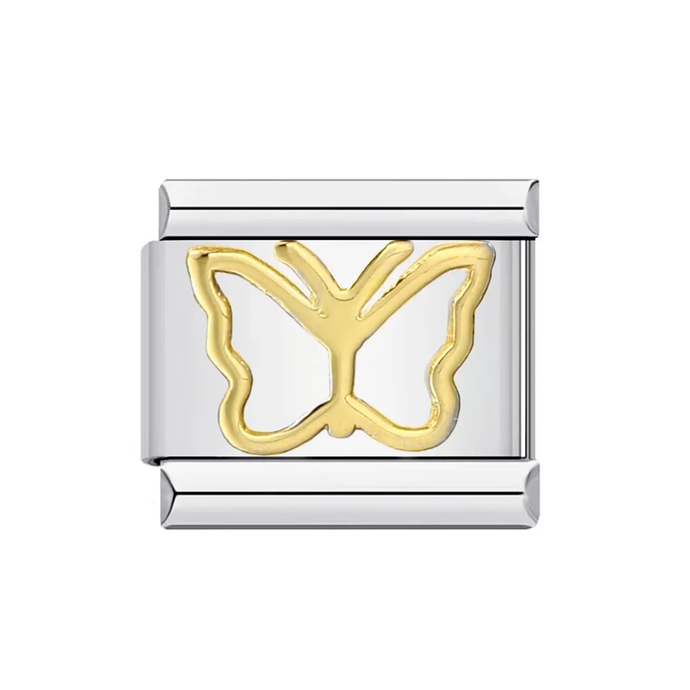 Бусина URING Link Fit 9 мм, бабочка, сталь, Цвет: ICY043