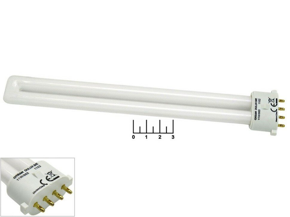 Лампа люминесцентная 11W 2G7 865 6500K белый холодный Osram 4 контакта