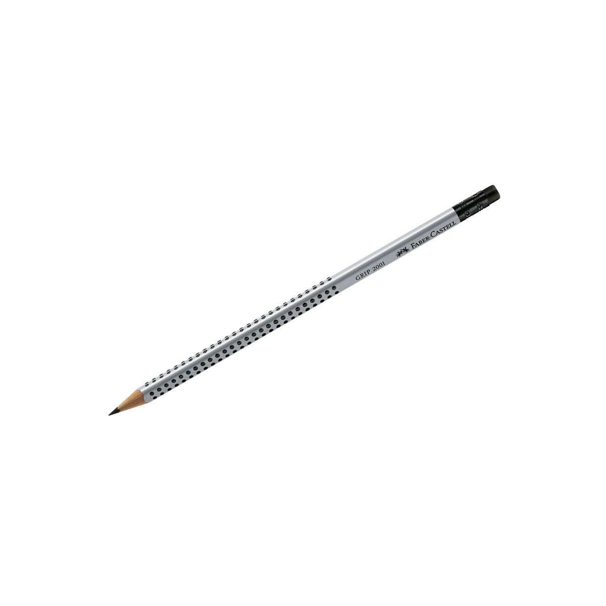 Карандаш чернографитный Faber-Castell Grip 2001 (В, трехгранный, с ластиком, заточенный) (117201), 1шт.