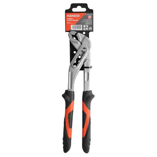 Клещи переставные KENDO, сталь, двухкомпонентные рукоятки, длина 300 мм