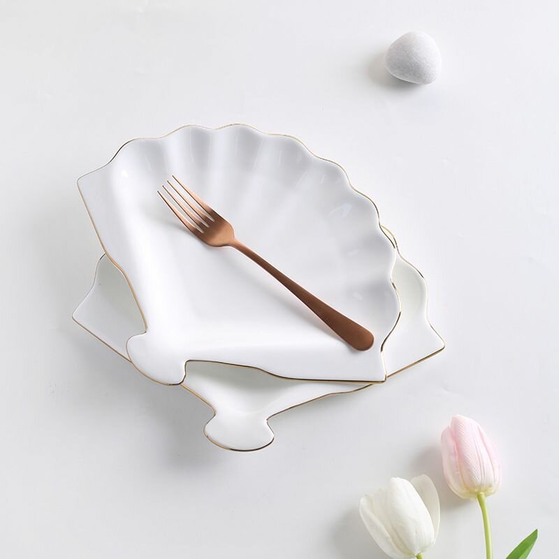 Керамическая тарелка с золотым краем, 11.5 дюймов (Капуста)