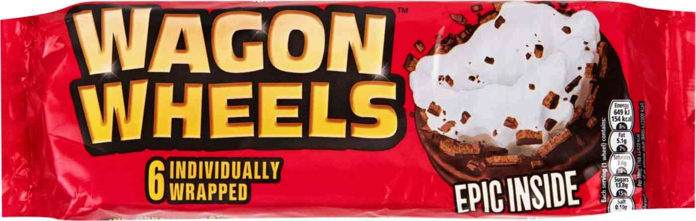 Печенье бисквитное Wagon wheels с суфле покрытое глазурью с ароматом Шоколада, 220 г, 1 шт