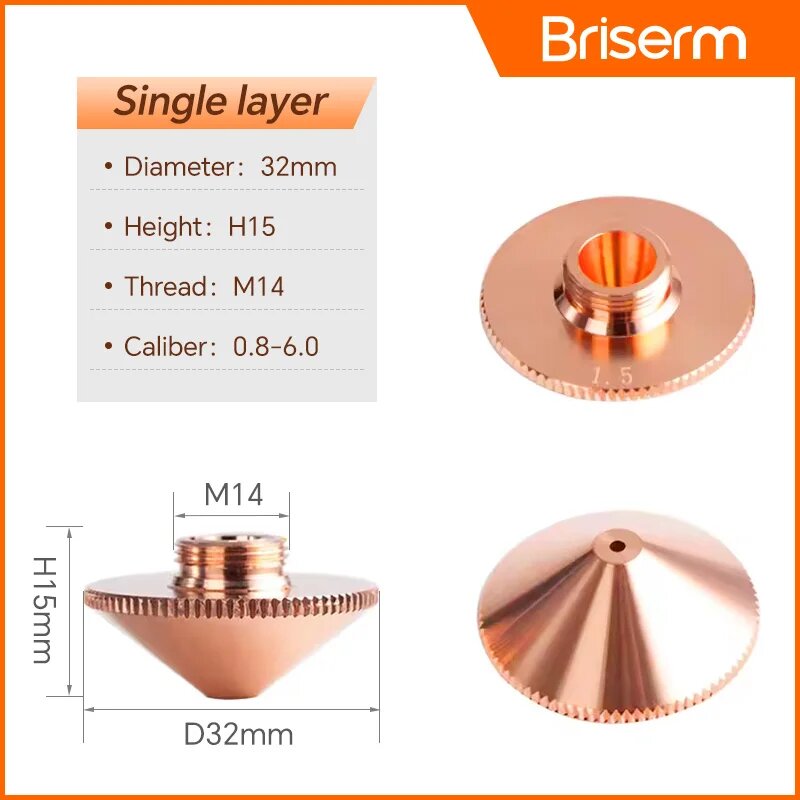 Лазерная насадка Raytools Precitec WSX 3.0mm, D32 M14 H15 Single