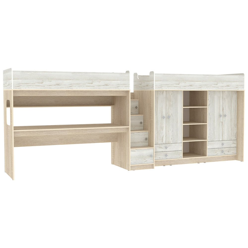 Двухъярусная кровать Л-CE606-604 80х190 Дуб Сонома Винтерберг