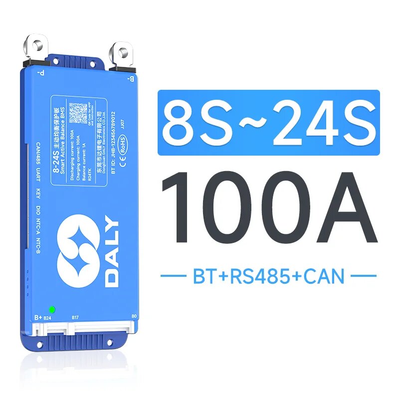DALY 100 Smart BMS для литий-ионных аккумуляторов 8S-24S BMS 100A CAN