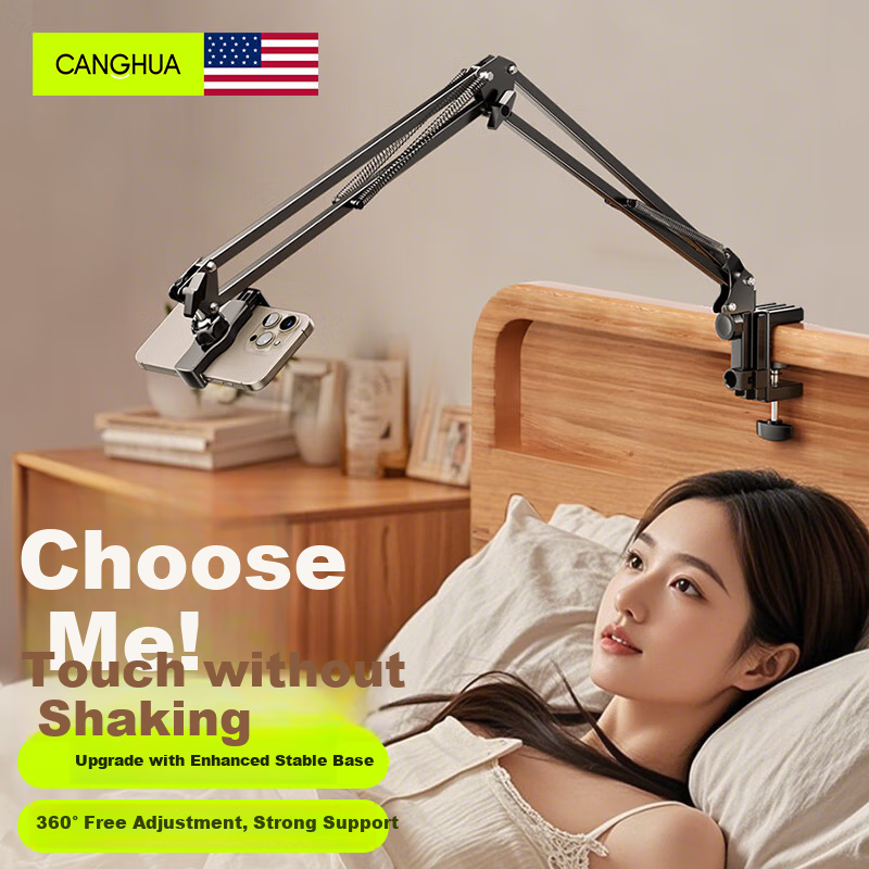 CangHua Phone Stand Bedside Lazy Bracket Desktop Overhead Shooting Bracket Online Course Study TikTok Short Video Game Live Streaming Drama Watching Exam Preparation Artifact Stable 360° Adjustable Fo
