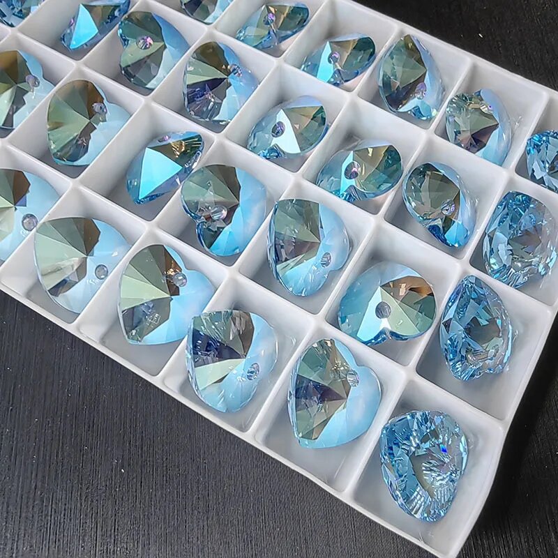 XILION Кулон в форме сердца из кристаллов 14.4X14mm-1piece, Aquamarine 202 SHIM
