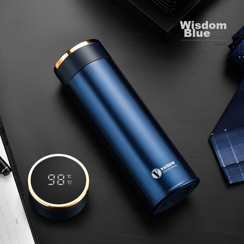 Vanow Insulated Mug with Smart Temperature Measurement, 316 Stainless Steel, Portable, Customizable Engraving for Men And Women, Tea Cup, Doctor's Day Gift