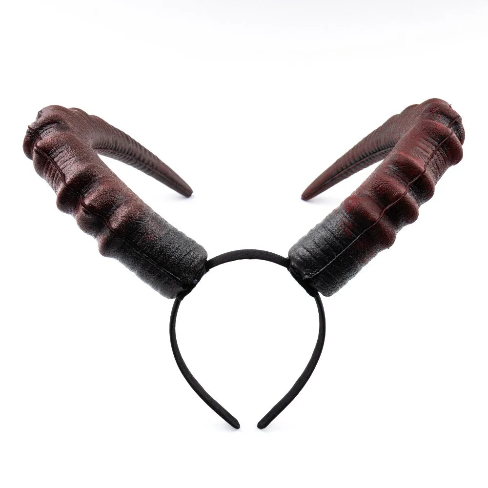 Готический дьявольский рог головной убор черный красный