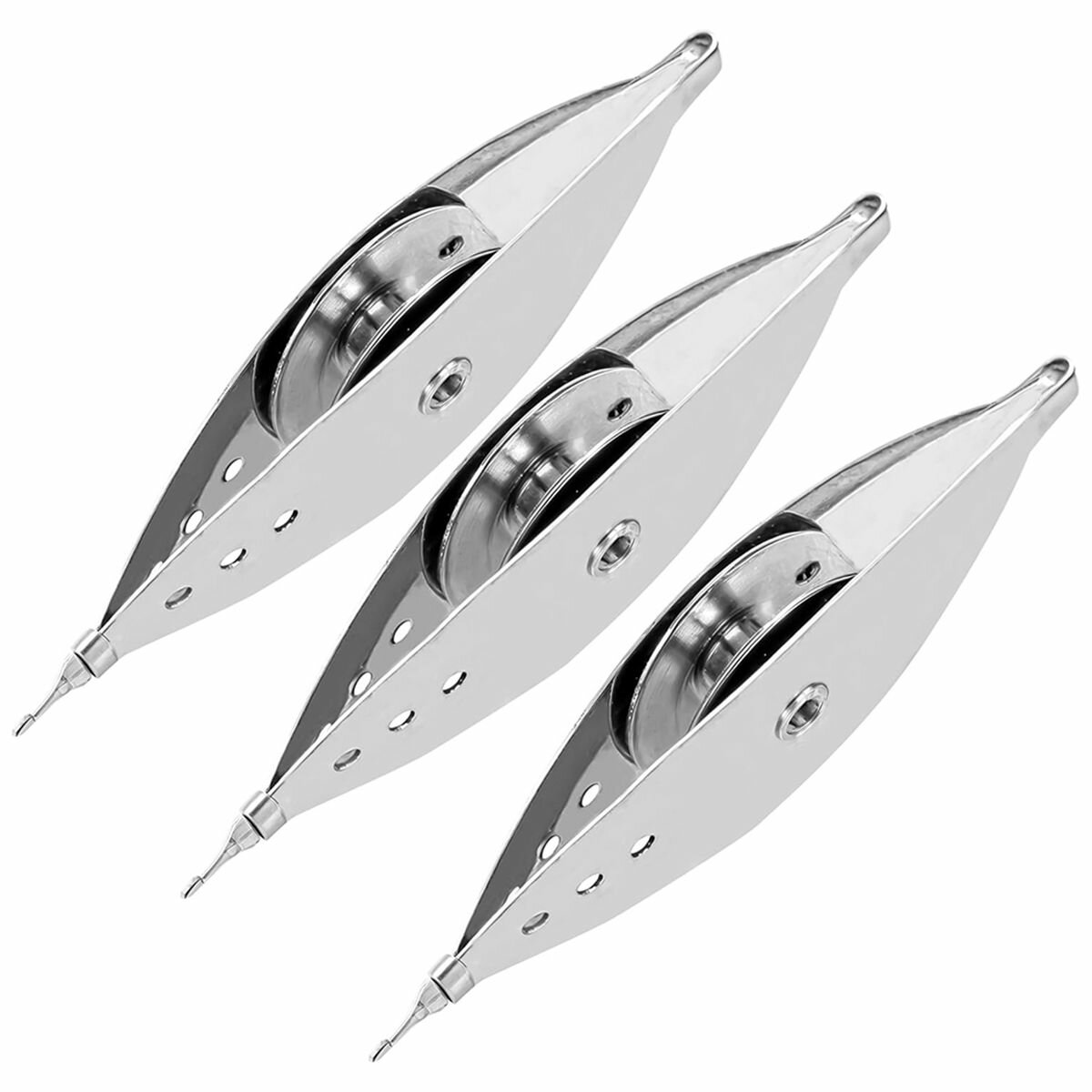 Набор для фриволите из 3 серебряных металлических челноков-игл, компактный набор для начинающих, прочные железные шпульные принадлежности для рукоделия и творчества