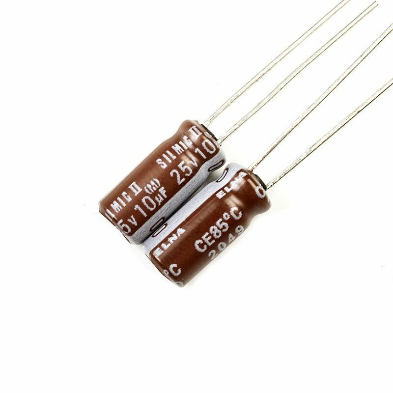 5 шт, ELNA Silmic II Аудио HIFI Конденсатор электролитический 25В-10мкФ (10uF-25V, 5x11мм)