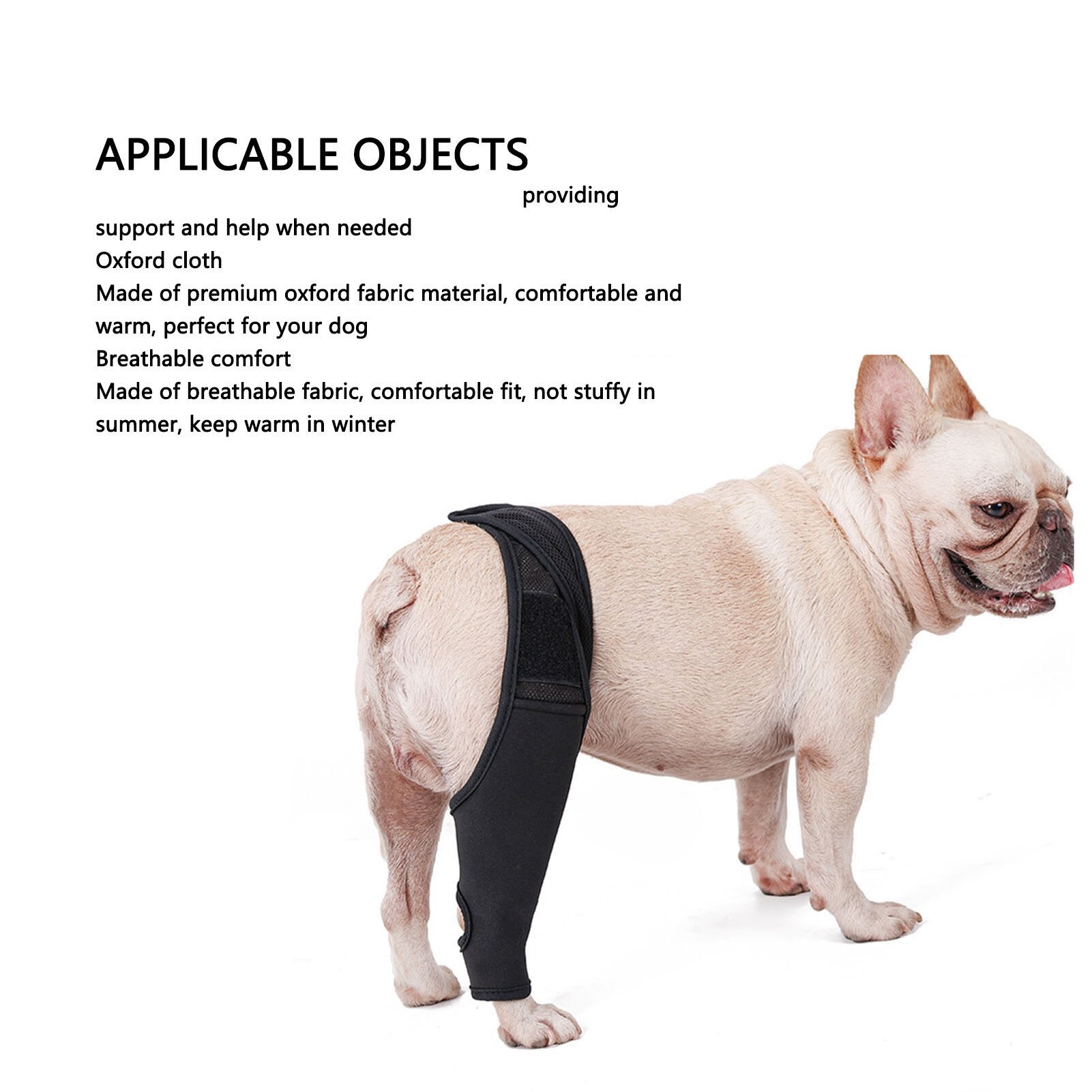 Поддерживающий бандаж для колена собаки, мягкий, удобный, дышащий, из ткани Оксфорд, регулируемый бандаж для задней ноги собаки для облегчения боли, восстановления после травм S