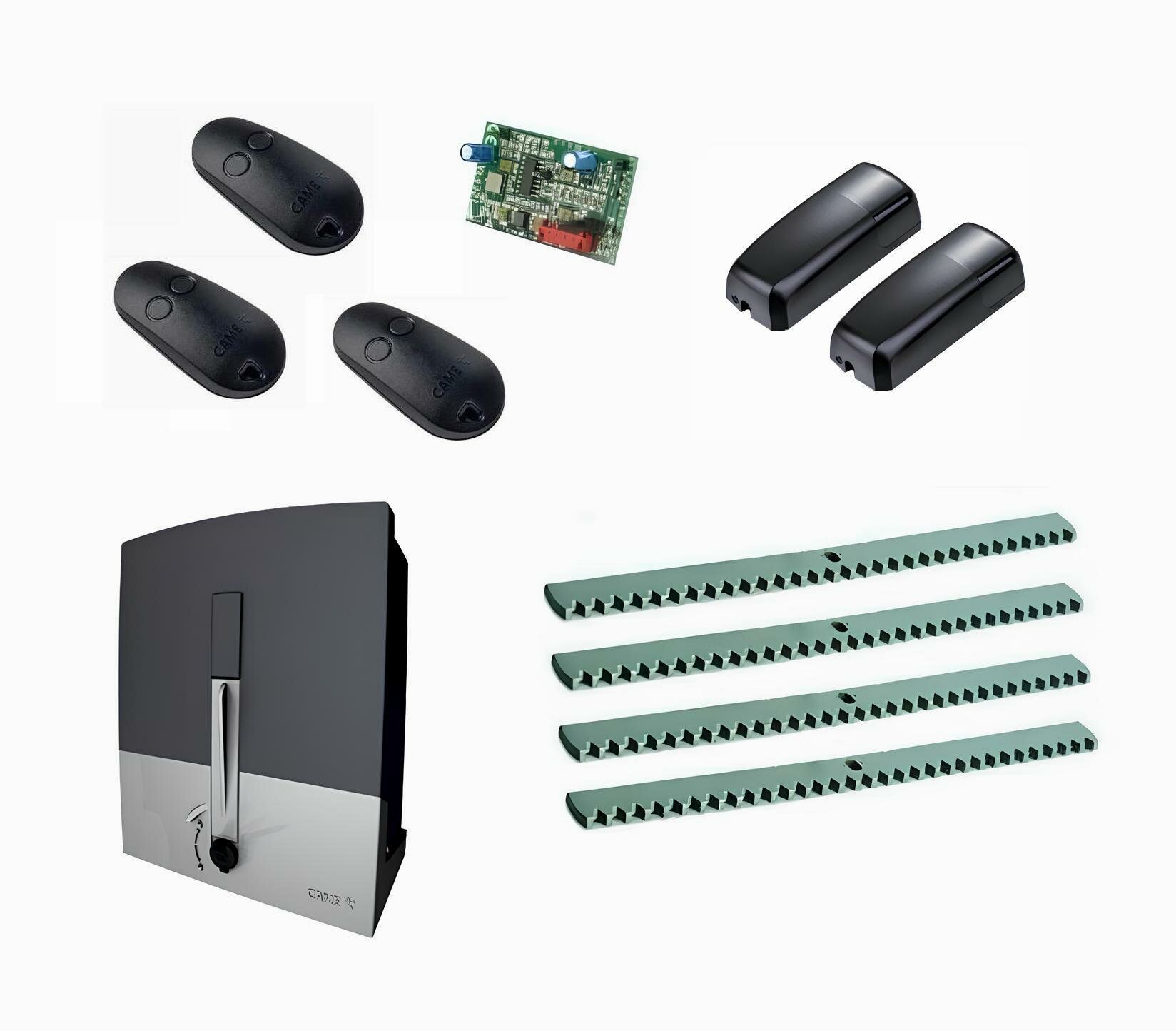 Автоматика для откатных ворот BXL04AGS KIT4-FK-Т3, комплект: привод, радиоприемник, 3 пульта, фотоэлементы, 4 рейки