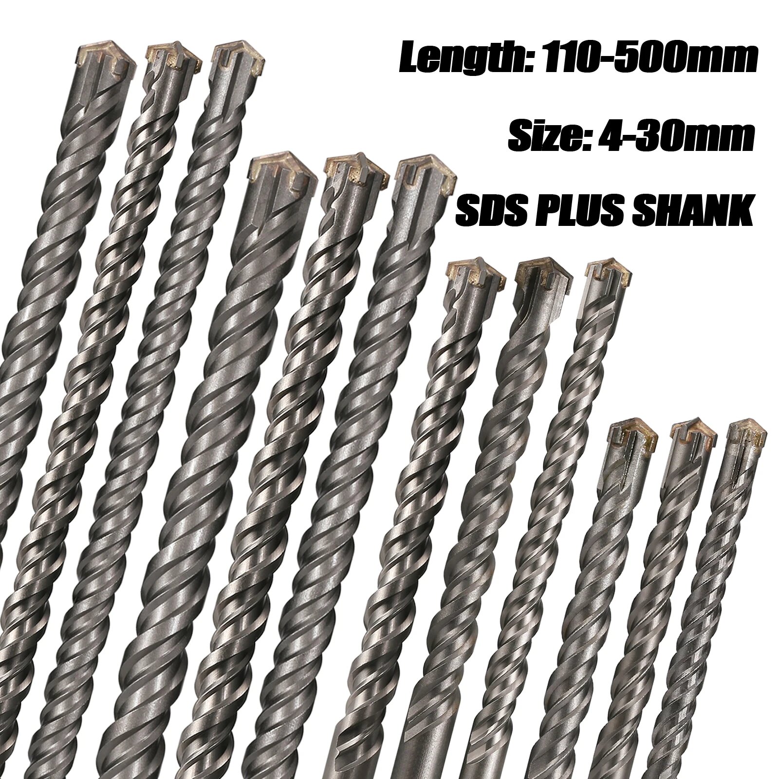 Четырехлезвийное колонковое буровое долото для ударной дрели SDS Plus 500mm, 8 мм