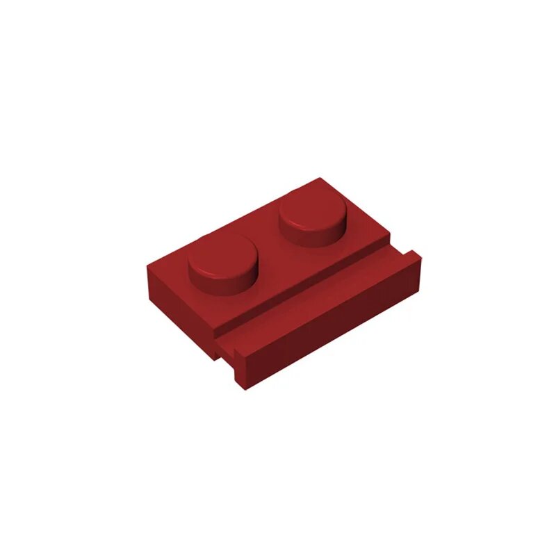 Красная пластина LEGO 1x2 с дверной направляющей (32028)