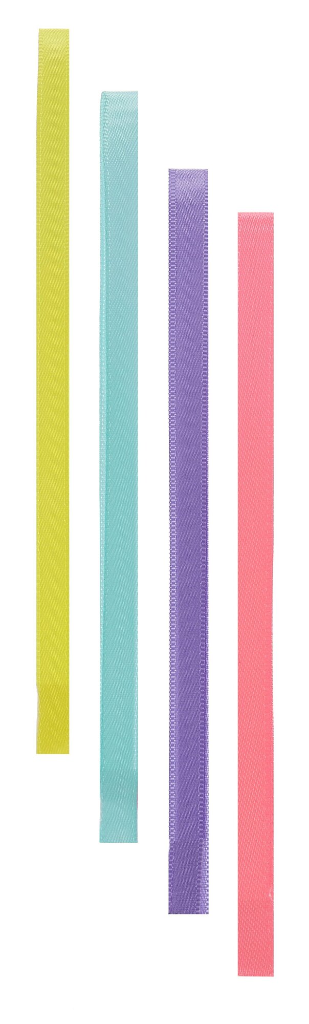 Закладки-ляссе 4 штуки 6*290мм "Bright" самоклеящиеся, для книг формата A5