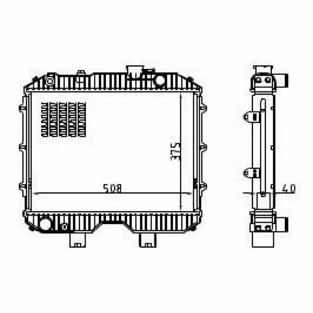 Радиатор охлаждения УАЗ 3741 паяный 3741-1301012 WONDERFUL (904720)