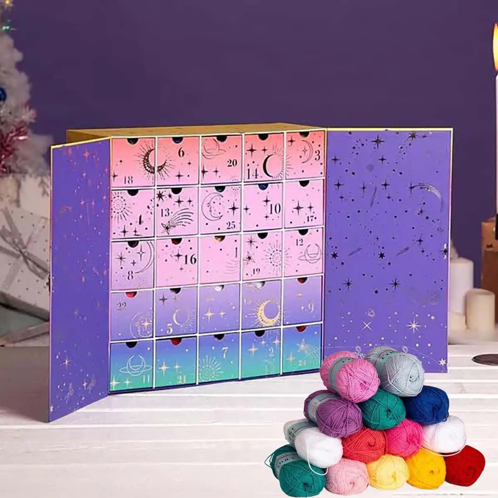 Рождественский адвент-календарь для вязания из хлопка