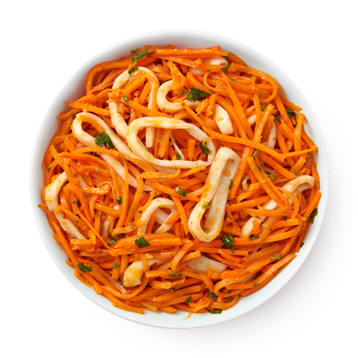 Салат из кальмаров командорских и моркови по-корейски Creative Kitchen