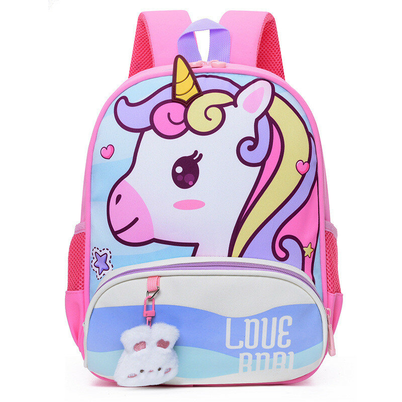 Рюкзак школьный для детей unicorn cartoon полиэстер с регулируемыми воздушными ремнями розовый