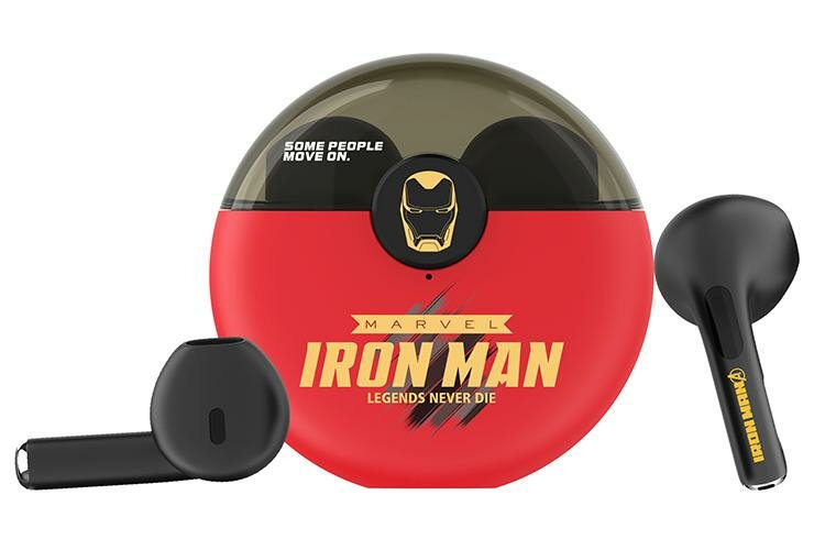 Наушники беспроводные Disney red iron man, прозрачные, стиль Iron Man