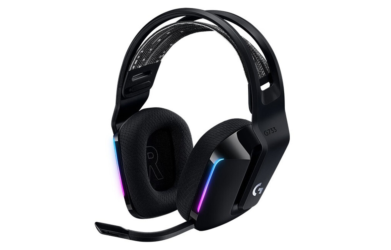 Геймерские наушники Logitech GG733 RGB беспроводные, 7.1-канальный звук, черные