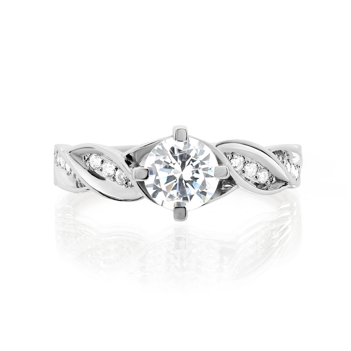 Кольцо, серебро, 925 проба, фианит