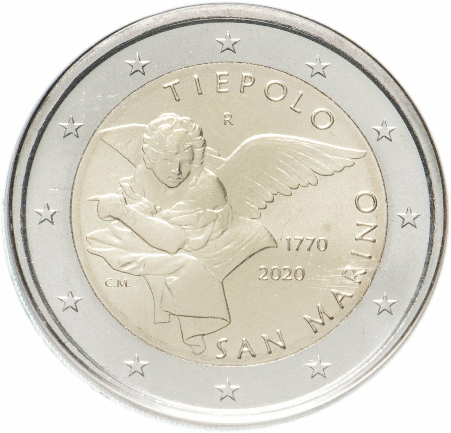 Сан-Марино 2 евро 2020 "250-летие со дня смерти Джованни Баттиста Тьеполо ", в буклете, Биметалл, в сохранности UNC