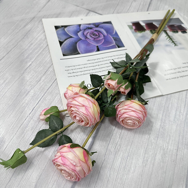 Новый продукт Искусственная жемчужная роза Сухоцветы Свадебное украшение отеля Искусственный цветок 9 голов Ручная книга Невеста Ручной цветок