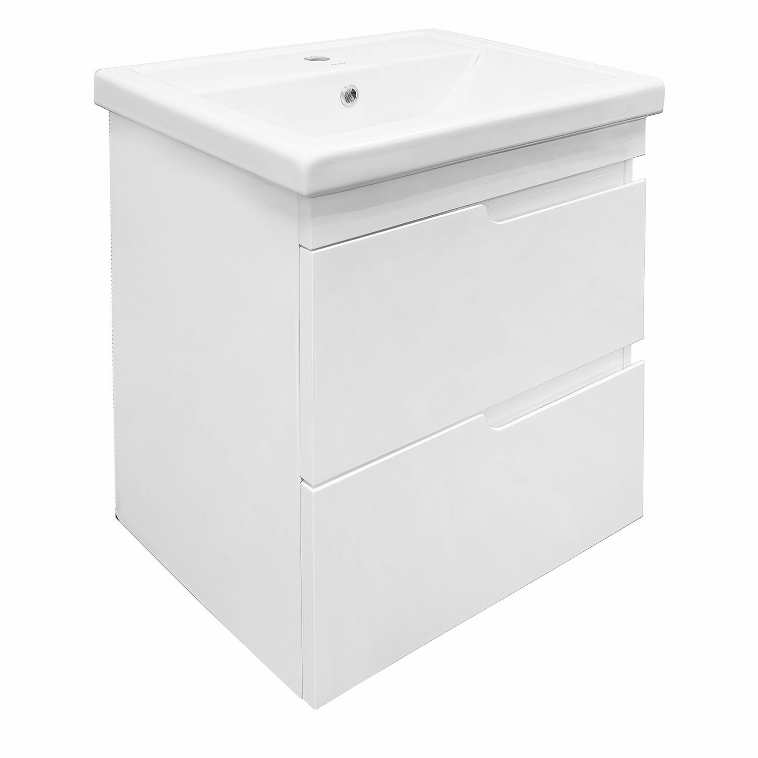 Комплект Тумба Azario KANTRI 60/2 605х405х650 подвесная, с раковиной Фостер 60, белый глянец (CS00097248)