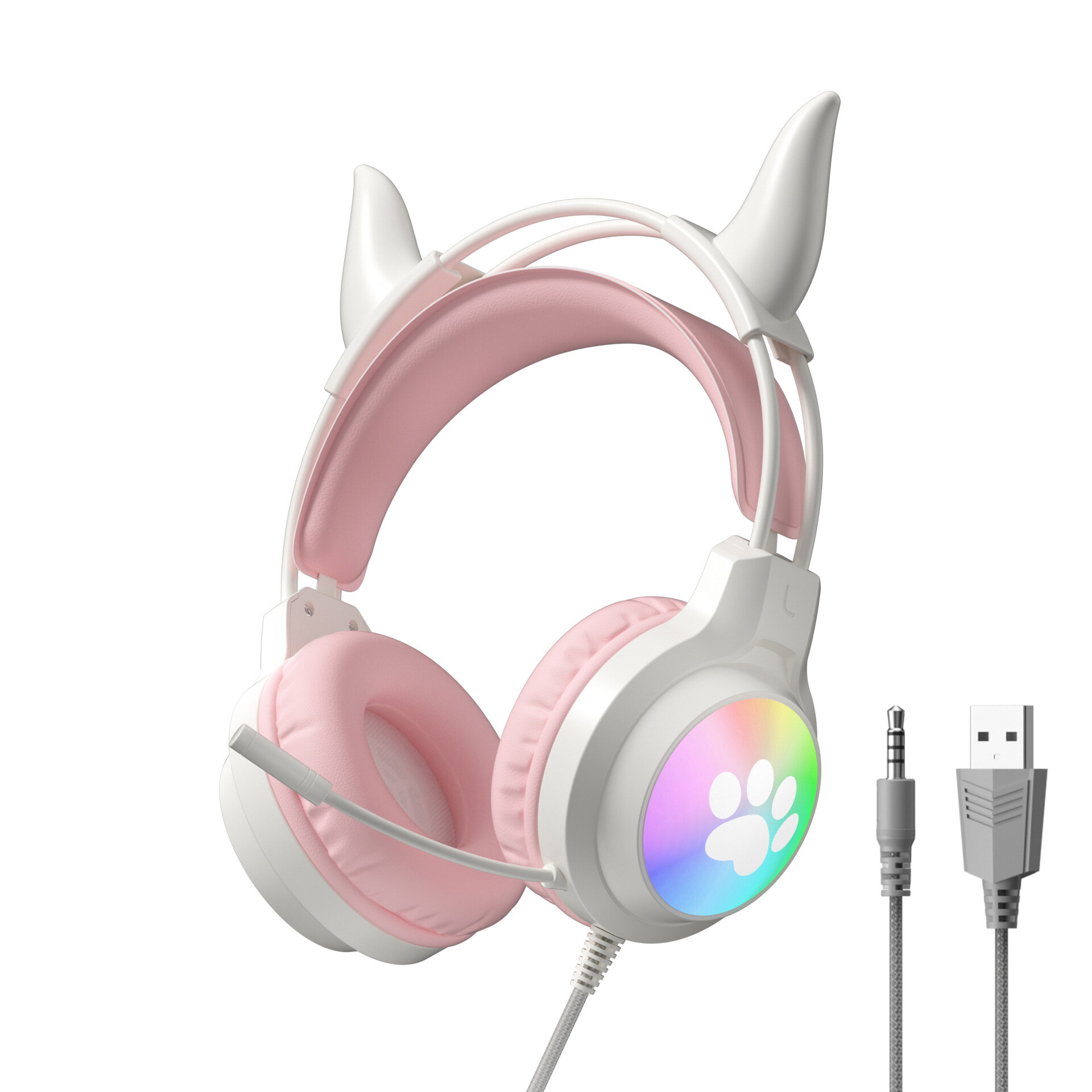 SY-G50 RGB Проводная игровая гарнитура с магической тематикой для консоли PS5 - Розовый