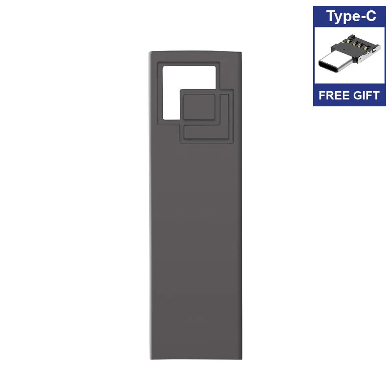 Водонепроницаемый флеш-накопитель Metal USB flash drive 128/64/32/16/8 ГБ 128 ГБ, Black- Type C