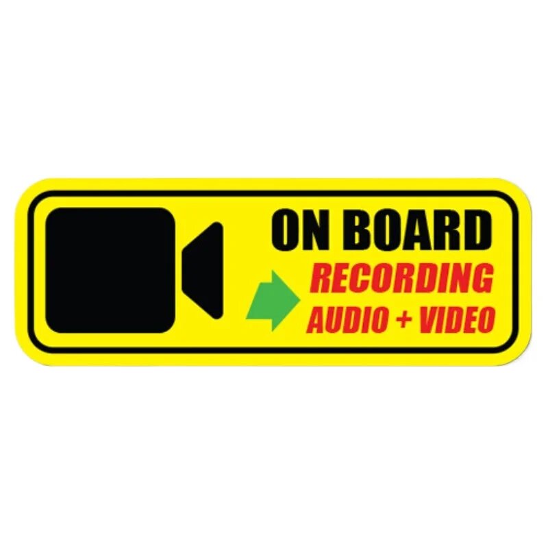 Наклейка "On Board Recording Audio+Video" 13см