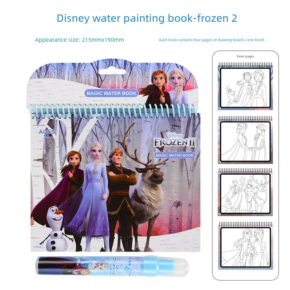 Водная раскраска Frozen 2 для детей, повторяемое художественное занятие с водным покрытием, модель DK04