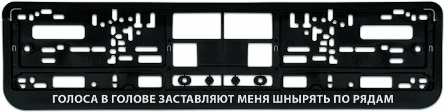 Номерная рамка для автомобиля "Голоса в голове", черная