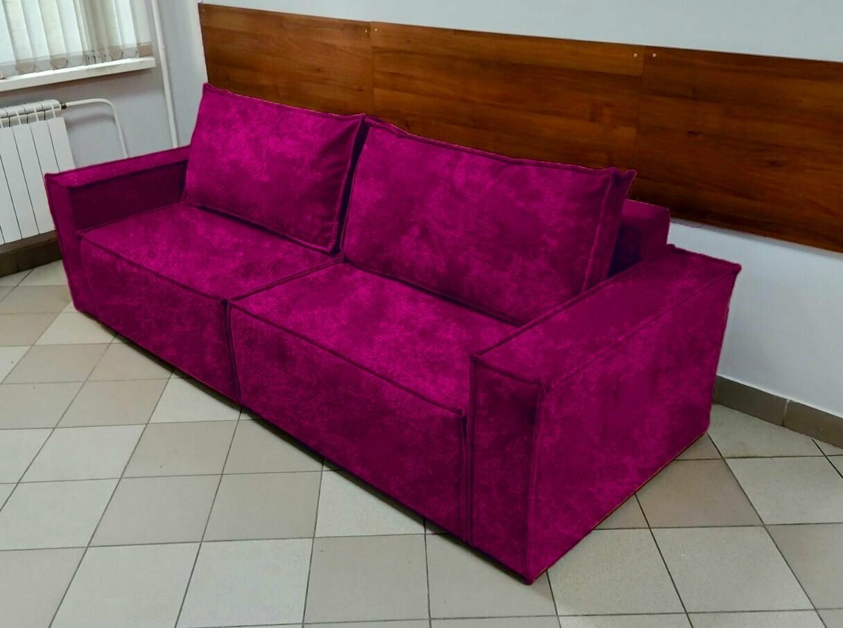 Диван-кровать прямой диван лофт 2,3м Бордовый бархат 370