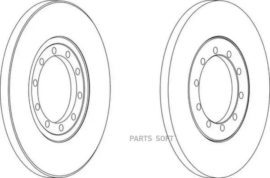 FERODO DDF1537 Диск торм. задн. 280mm Ford Transit 2.2 (06-) ()