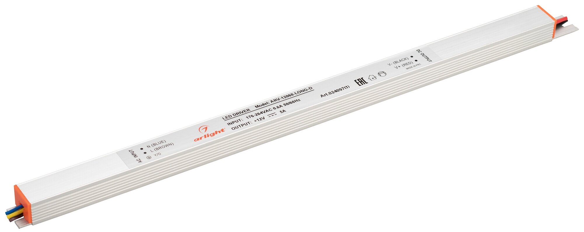 Блок питания (AC-DC) 12V 60W 024097(1) ARV-12060-LONG-D IP20 металл