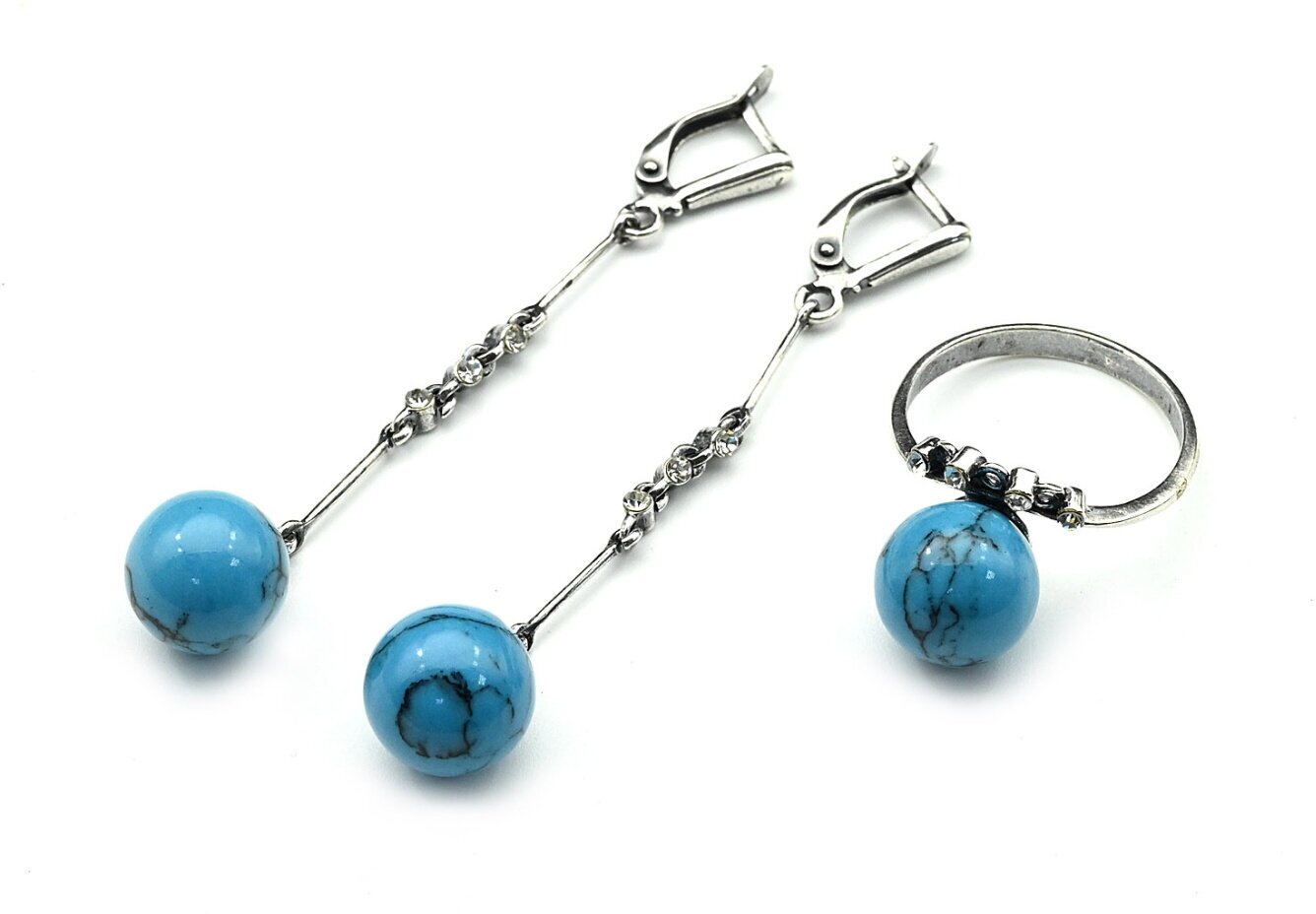 Комплект бижутерии, бирюза