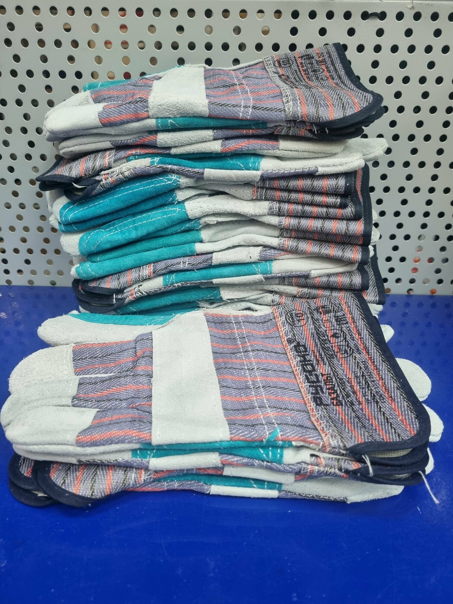 Спилковые комбинированные перчатки с усилением 9 пар