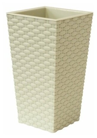 Кашпо Ротанг квадрат D13.8см H25cм Белый