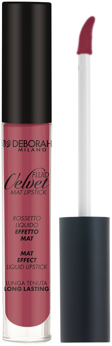 DEBORAH MILANO Помада для губ матовая жидкая Fluid Velvet Mat Lipstick, 4,5 г, 08 Классический лиловый