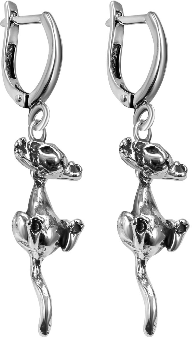 Серьги, серебро, 925 проба, чернение