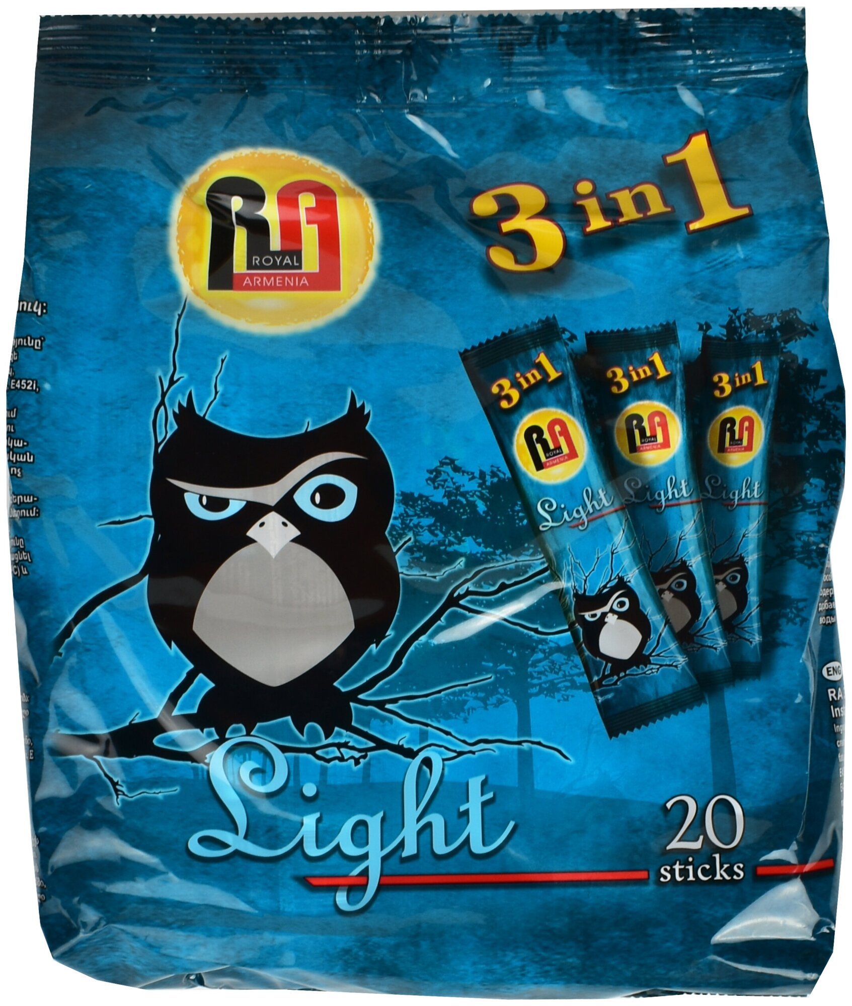 Растворимый кофе Royal Armenia 3 в 1 Light в стиках, 20 уп, 400 г