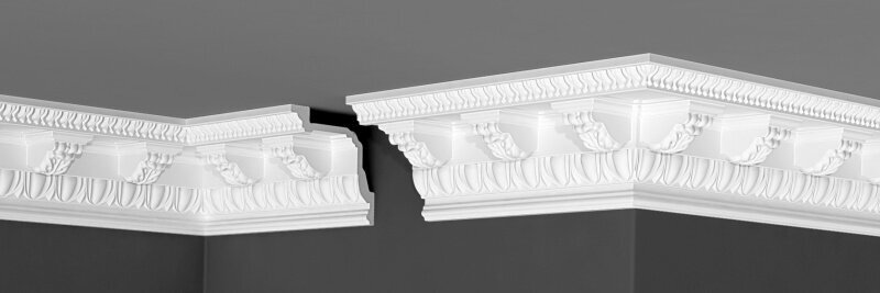Де-Багет Плинтус потолочный Декор арт. П 06/140 (д.2000/в.99/т.99 мм.)