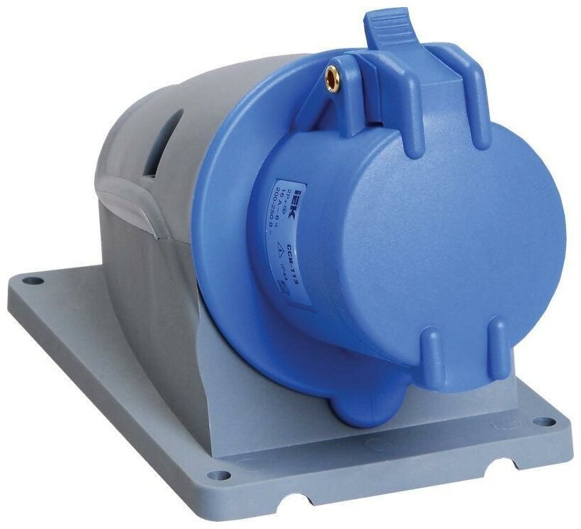 Розетка силовая стационарная IEK 2Р+РЕ 16А 220В пластиковая IP44